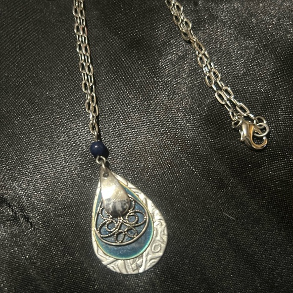 Silver Forest | Jewelry | Silver Forest Blue Tear Filigree Necklace New ...